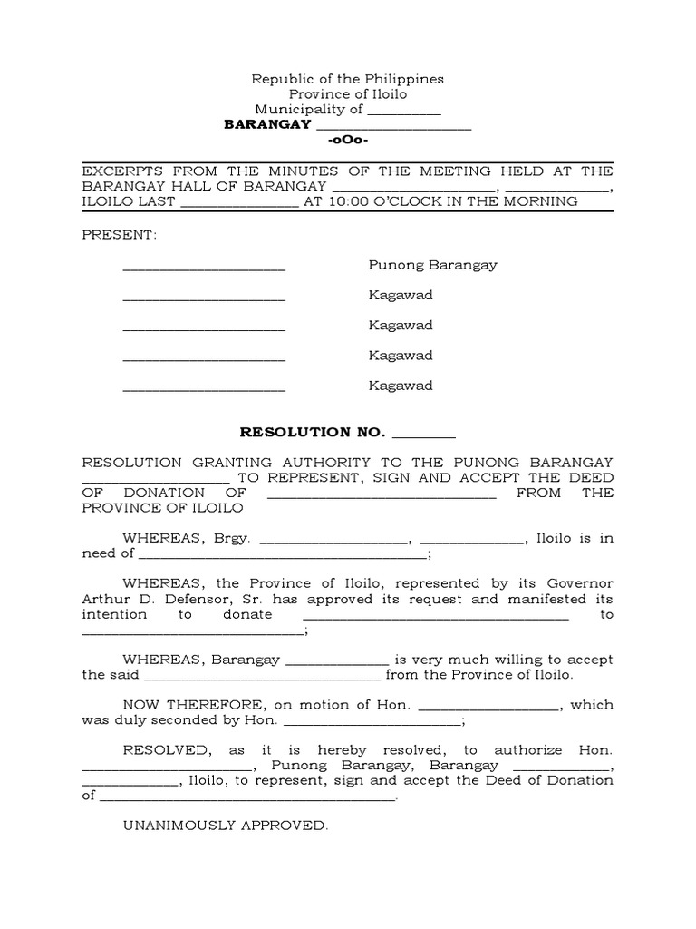 Resolution Barangay | PDF