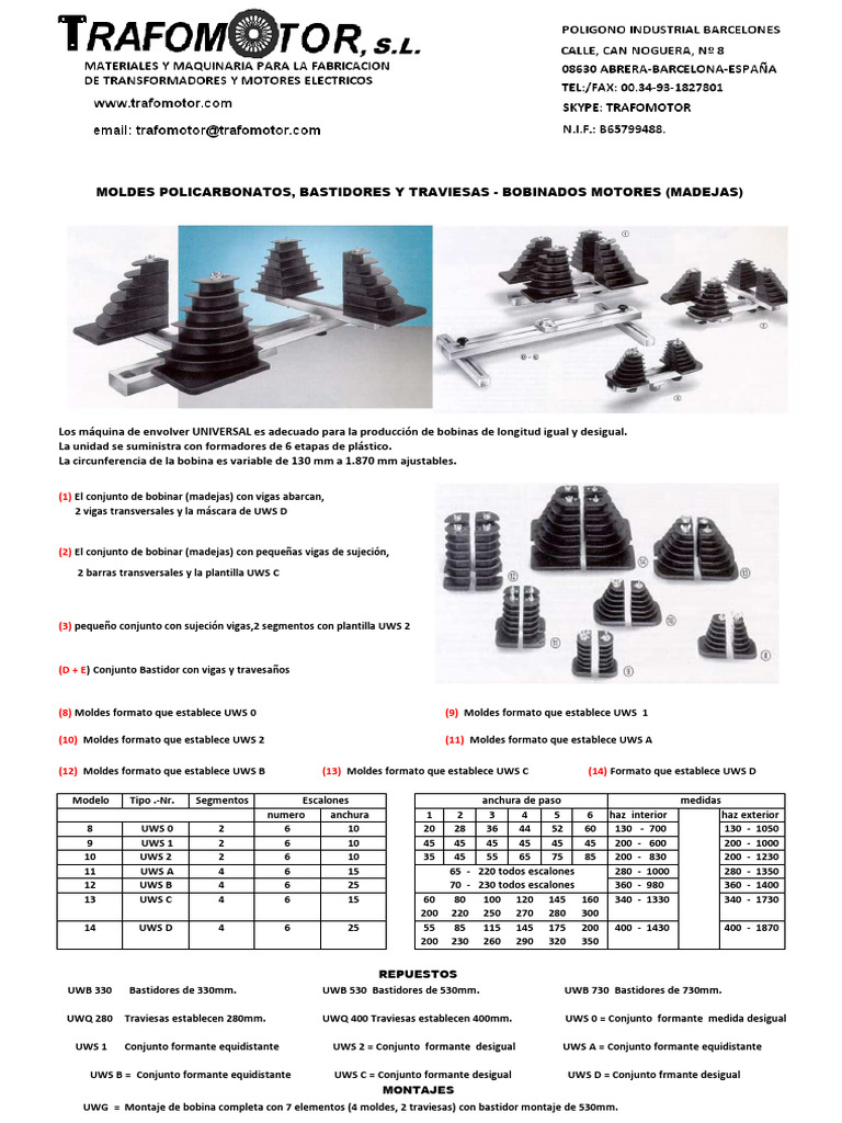Accessorios Moldes Bobinar Motores | PDF | Coche | Estilos de carrocería