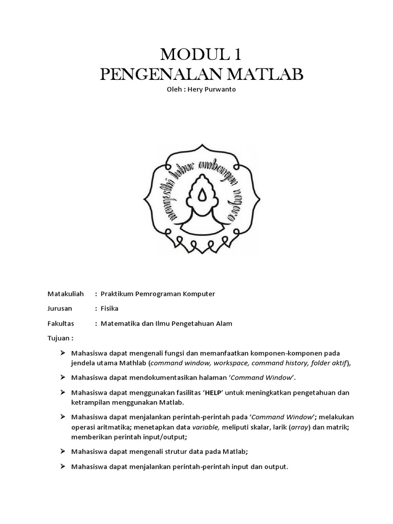 MODUL 1 - Pengenalan Matlab | PDF
