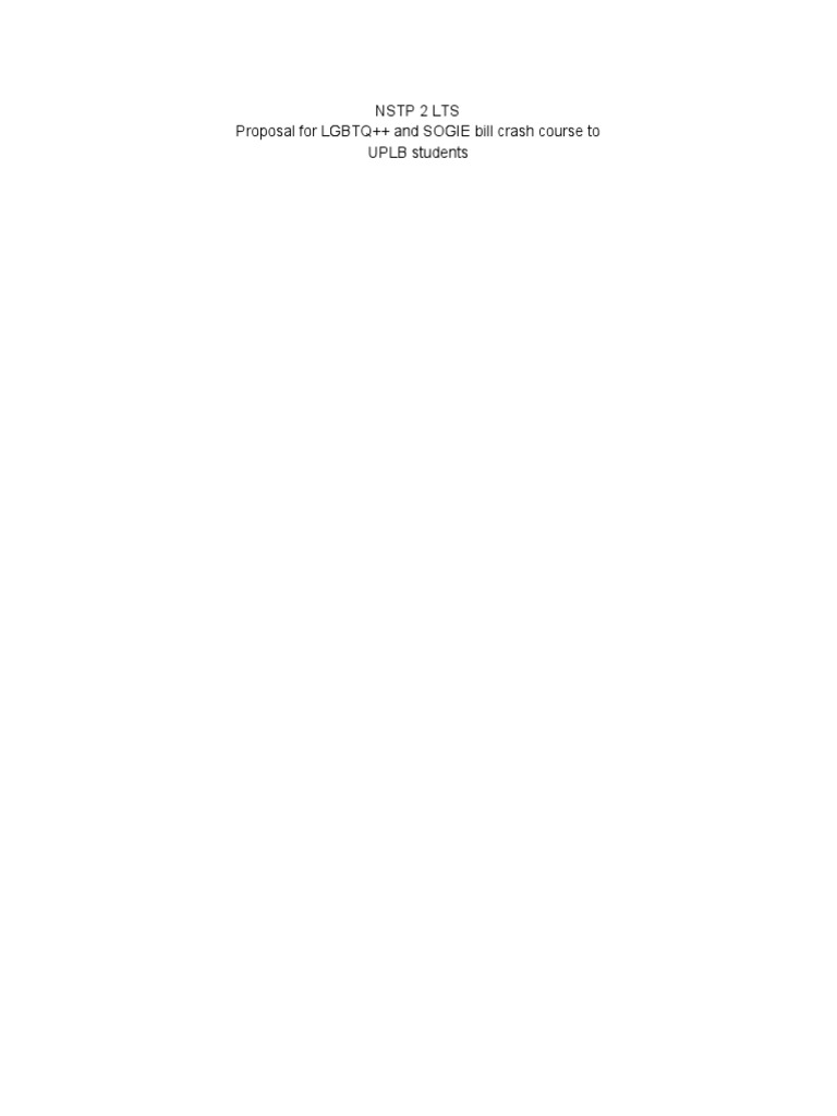 Project Proposal | PDF | Lgbt Rights | Lgbt