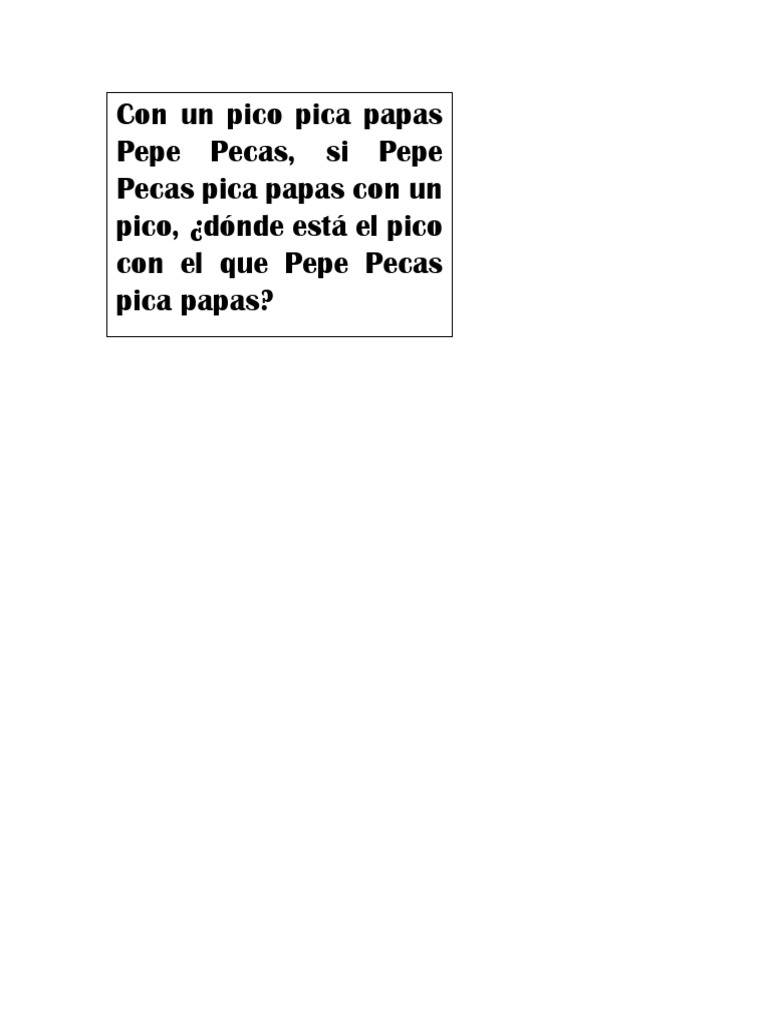 Trabalenguas Letra P | PDF