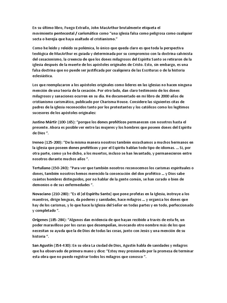 Continuismo | PDF | Pentecostalismo | Iglesia Católica