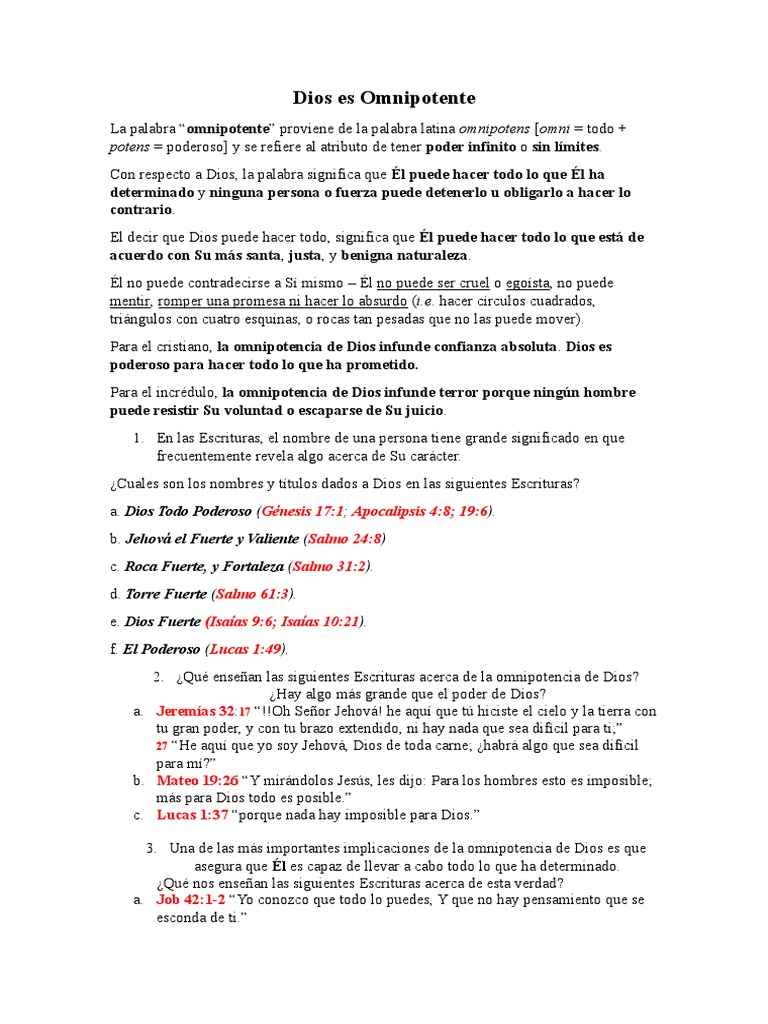 Significado de Dios Omnipotente | PDF | Omnipotencia | Dios