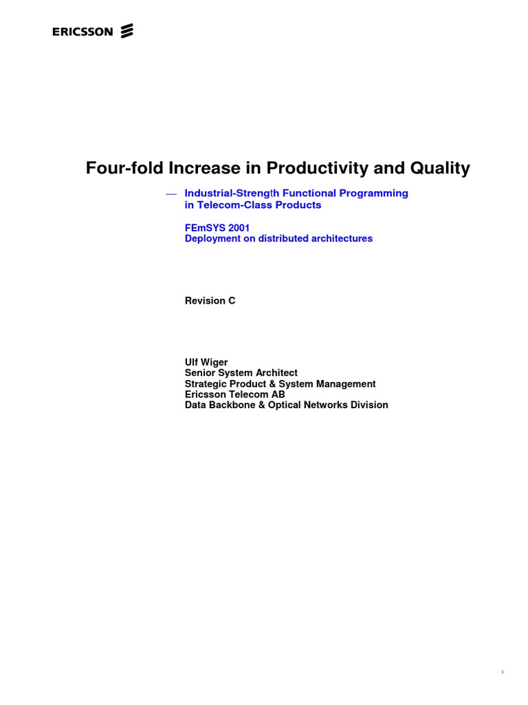 Four-Fold Increase in Productivity and Quality: - Industrial-Strength ...