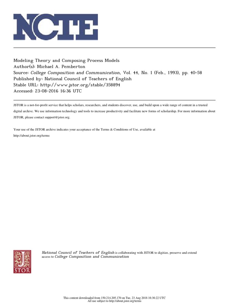 Pemberton 1993 Modeling Theory and Composing Process Models | PDF ...