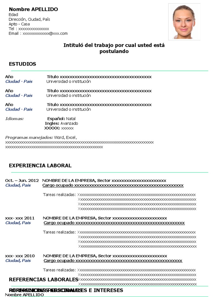 31 Curriculum Vitae Clasico Azul | PDF | Informática y tecnología de la ...