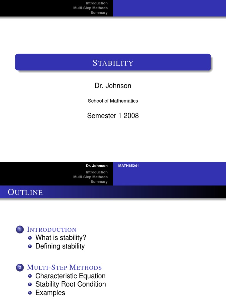 Stability Handout | PDF | Stability Theory | Computational Science