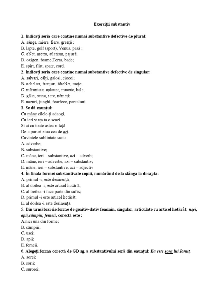 Substantiv 2ex | PDF