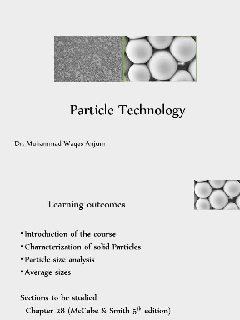 Particle Technology 1 | PDF | Particle Size Distribution | Particle