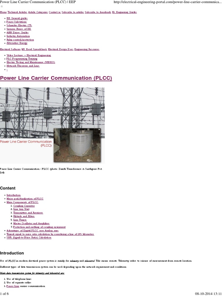 Power Line Carrier Communication (PLCC) - EEP | PDF | Capacitor ...