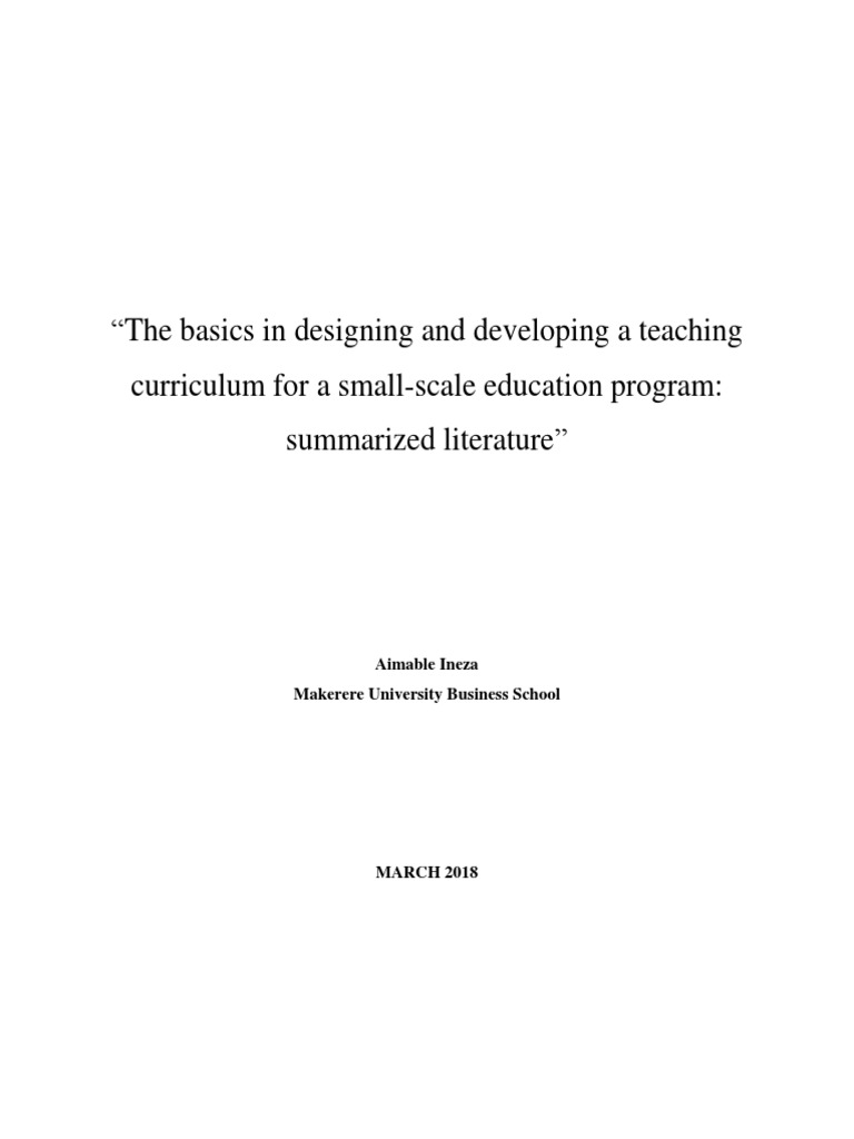 Curriculum Design and Development - An Overview | PDF | Curriculum ...