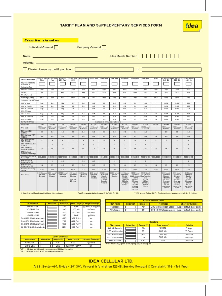 Tarrif Sheet | PDF | Roaming | 3 G