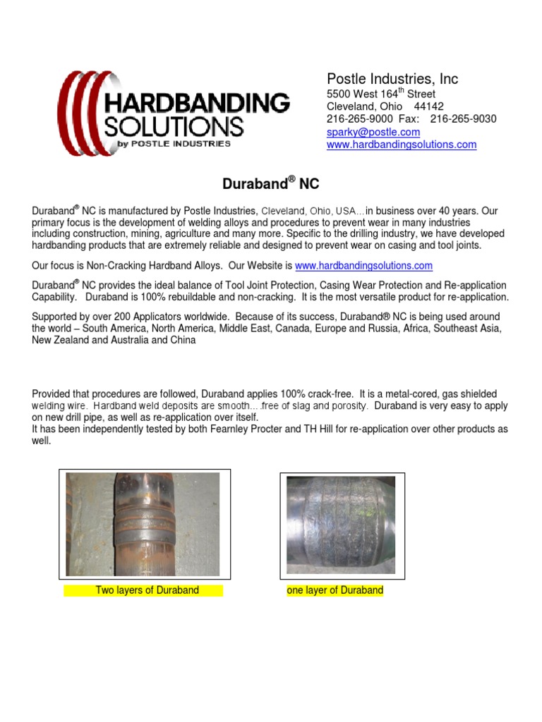 Duraband Information Vs 300XT | PDF | Wear | Welding