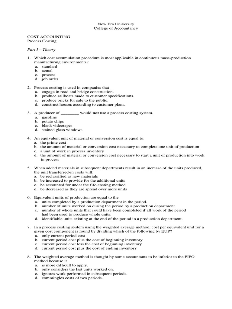 Understanding Process Costing Systems: An In-Depth Review of Key Concepts and Calculations ...