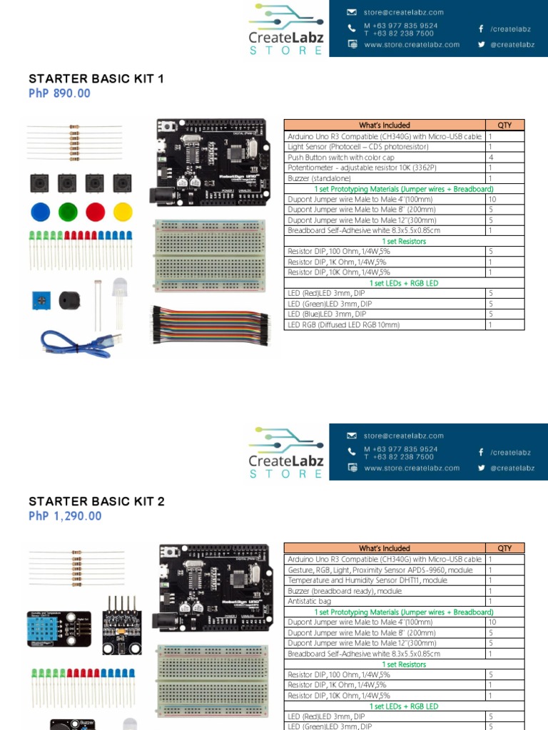 Arduino Starter and Advanced Kits Overview | PDF | Light Emitting Diode ...