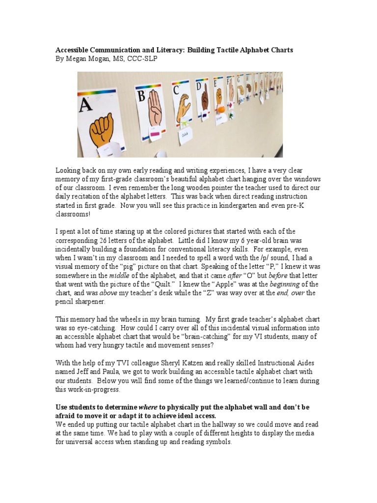 Tactile Alphabet Chart | Download Free PDF | Alphabet | Classroom