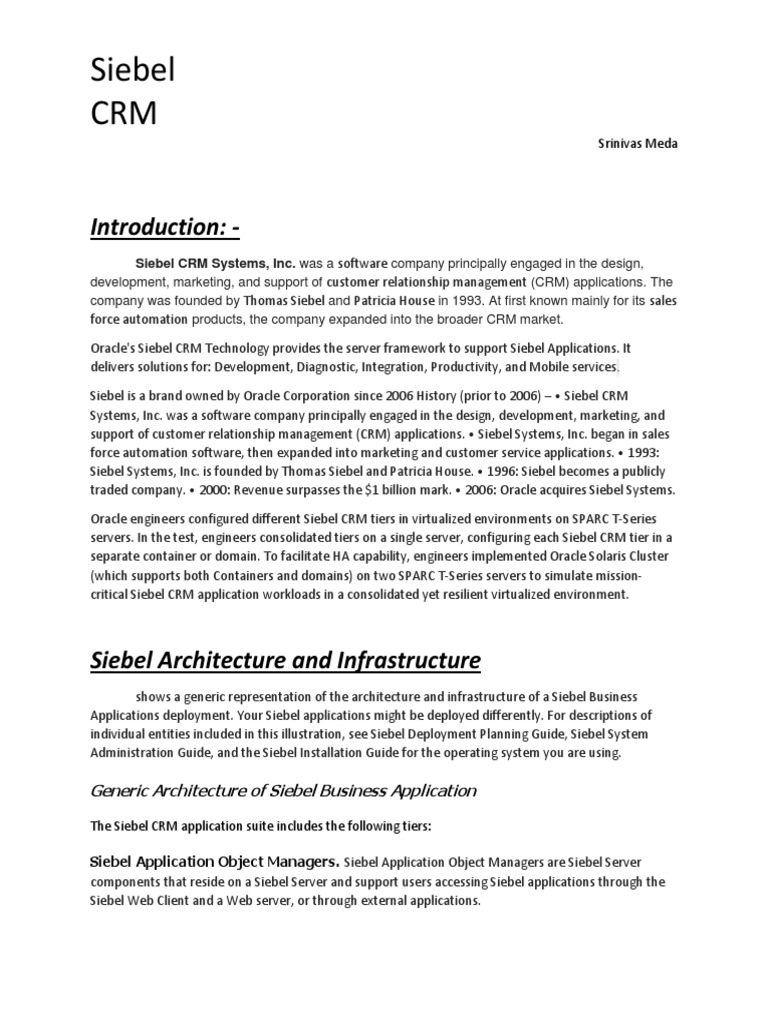 Siebel CRM: Introduction | PDF | Customer Relationship Management | Oracle Corporation