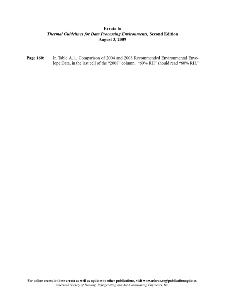 Thermal Guidelines For Data Processing Environments, Second Edition | PDF