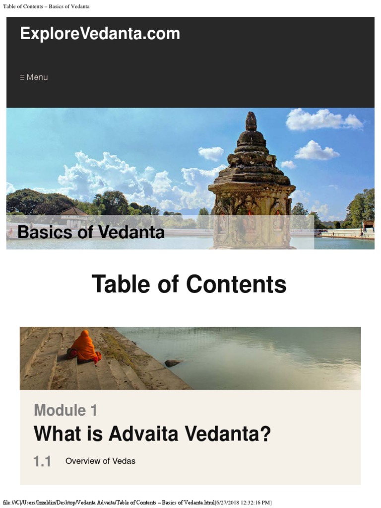 Basics of Vedanta=Complete | Vedas | Upanishads