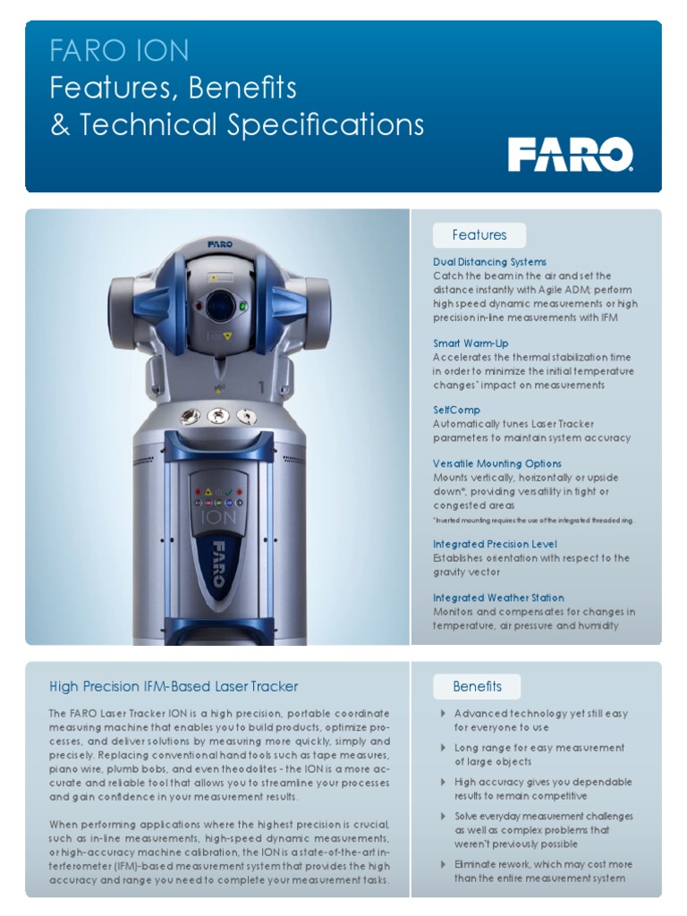 FARO ION Laser Tracker Tech Sheet | Download Free PDF | Laser ...