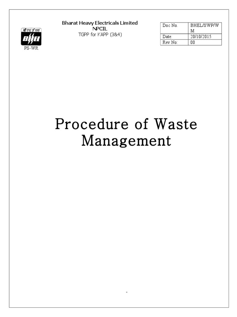 Scheduled Waste Management Procedure | PDF | Waste Management | Landfill