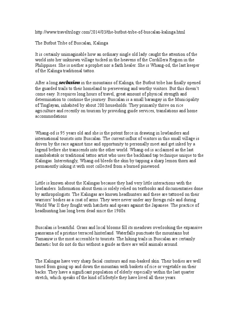 Butbut Tribe Background | PDF