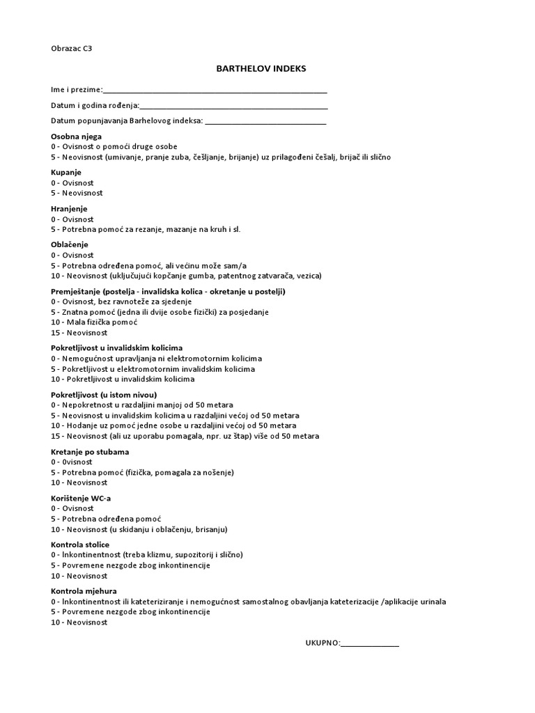 Barthelov Index | PDF