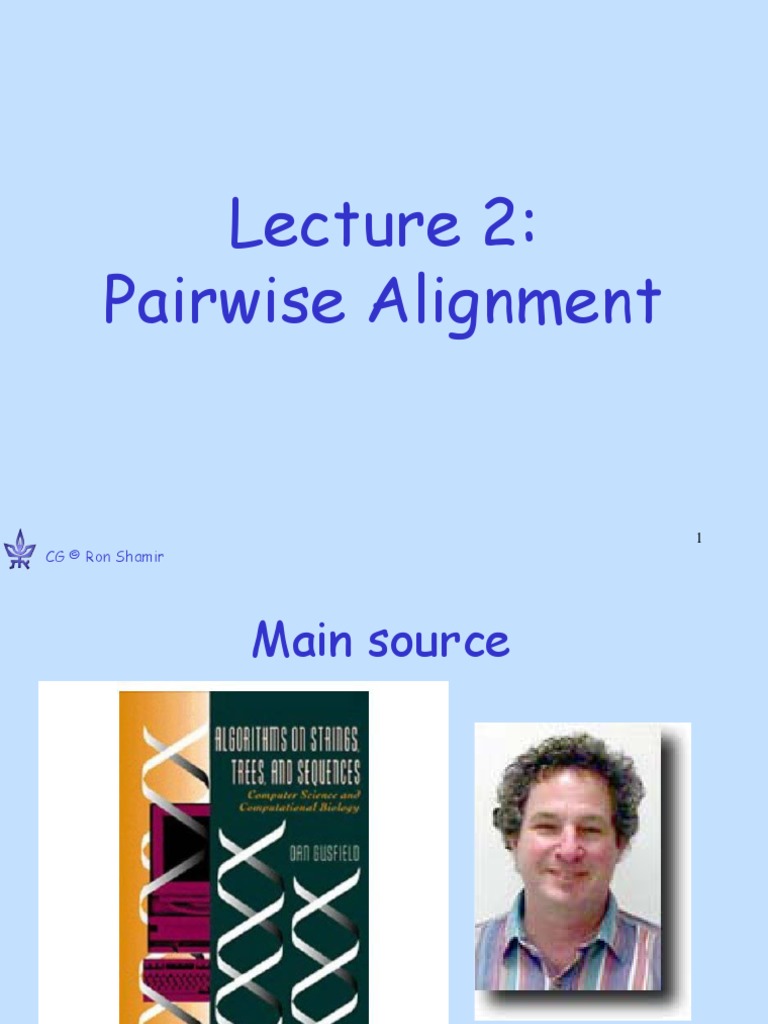 Pairwise Alignment: CG © Ron Shamir | PDF | Sequence Alignment | Computational Biology