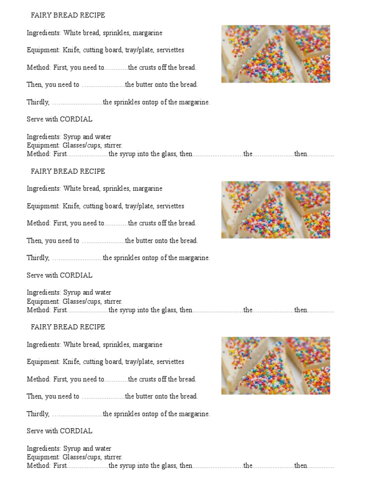 Fairy Bread Recipe | PDF | Wellness