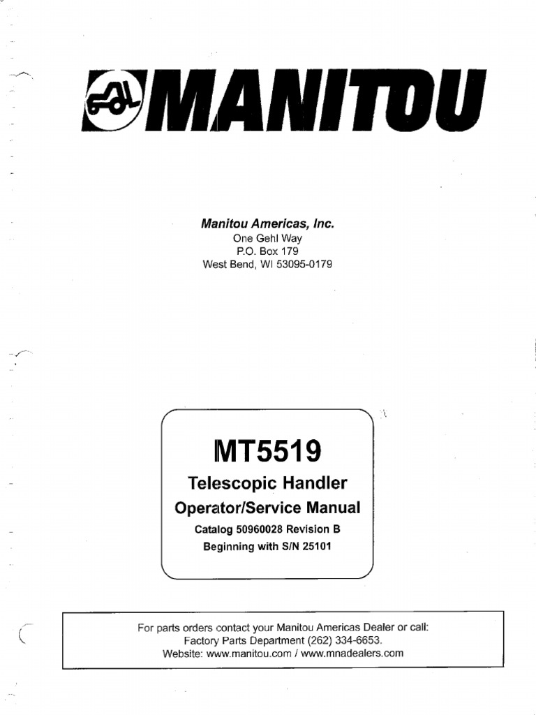Manitou MT5519 Operating Manual | PDF