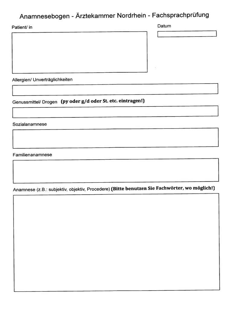 Anamnesebogen PDF | PDF