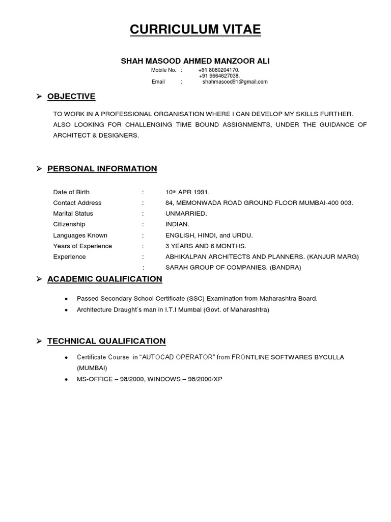 Shah Masood Resume | PDF