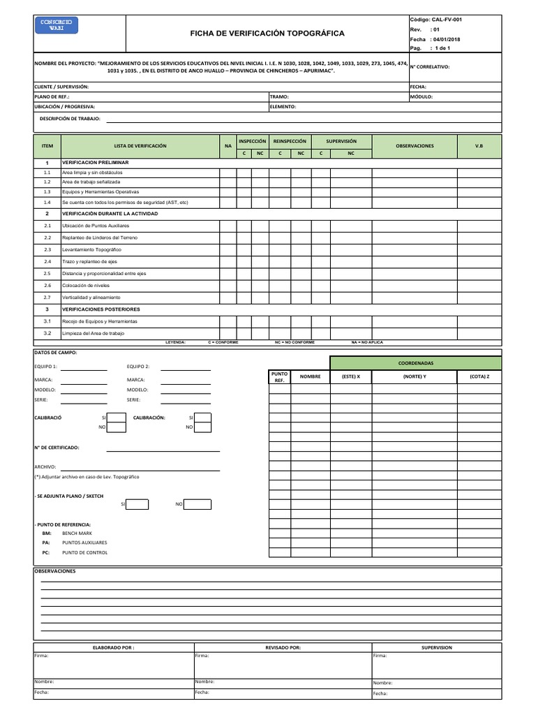 Formatos de Calidad - 11 Iniciales3 | PDF | Pintar | Topografía