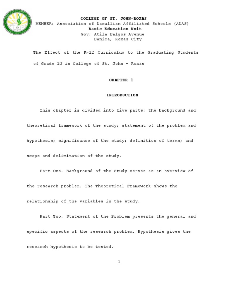 College of St. John-Roxas Basic Education Unit | Download Free PDF | Curriculum | Legislation