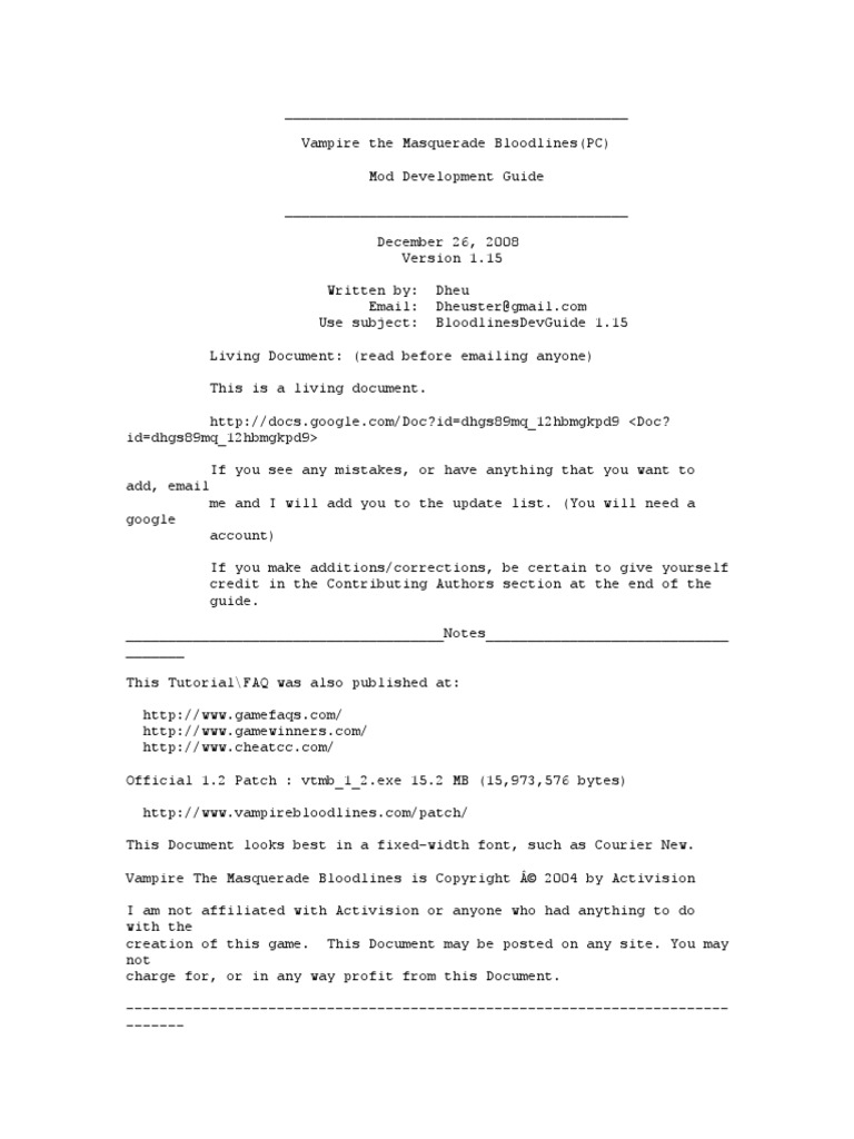 VTMB ModDevGuide | PDF | Command Line Interface | Scripting Language