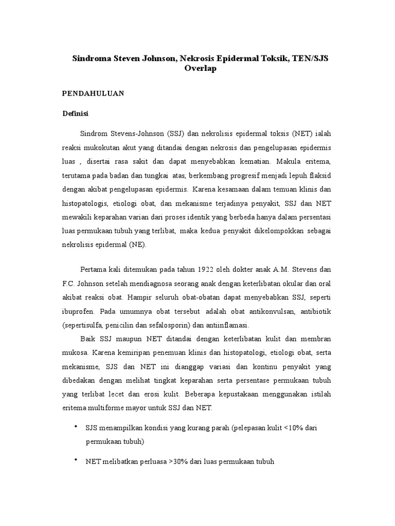 Sindrom Stevens-Johnson dan NET | PDF
