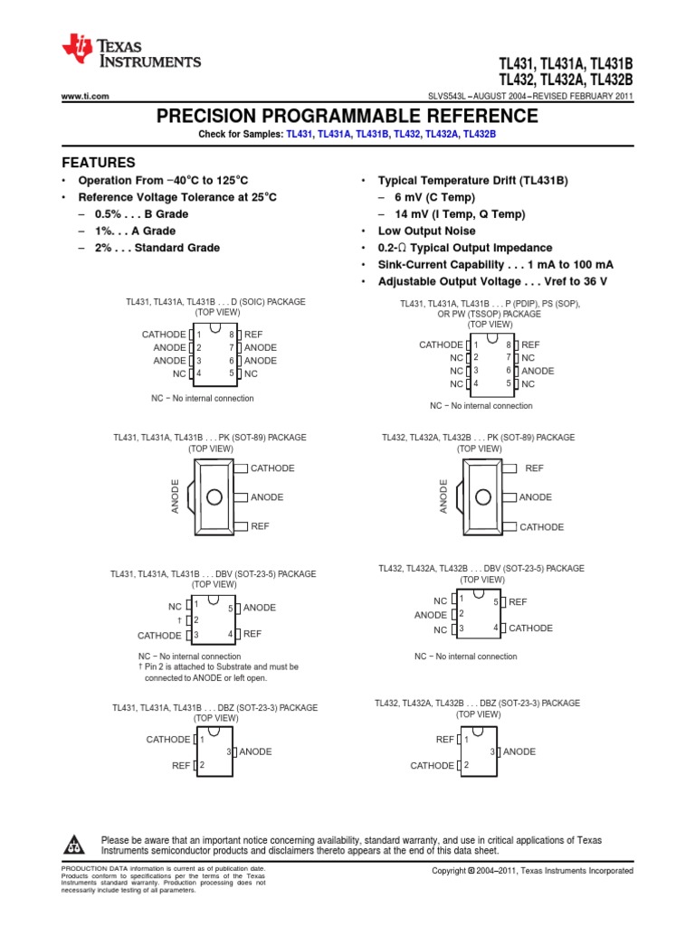 TL 431 | PDF | Power Supply | Electrical Components