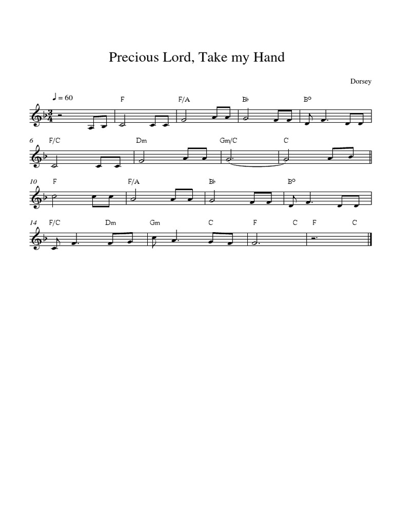 Precious Lord Sheet Music and Lyrics | PDF | Songs Written | Gospel Music