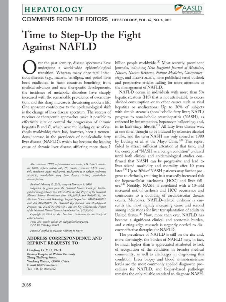 Time To Step Up The Fight Against NAFLD | PDF | Cirrhosis | Medical Imaging