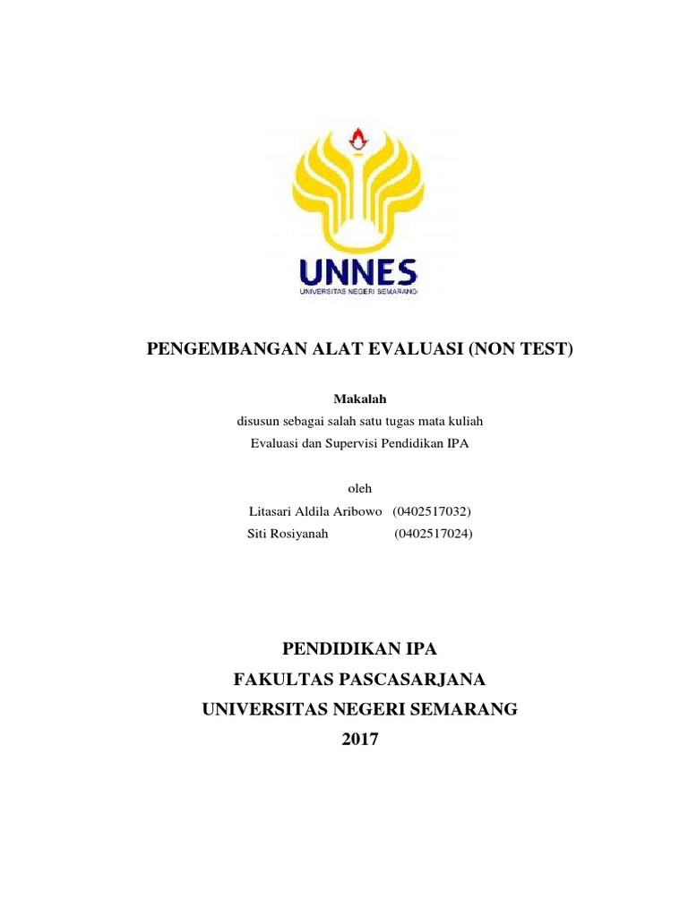 Rancangan Instrumen Penilaian Non-Tes | PDF | Sains & Matematika