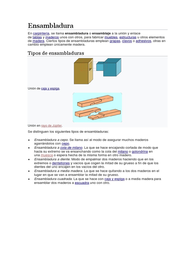 Ensambladura | PDF | Madera | Naturaleza