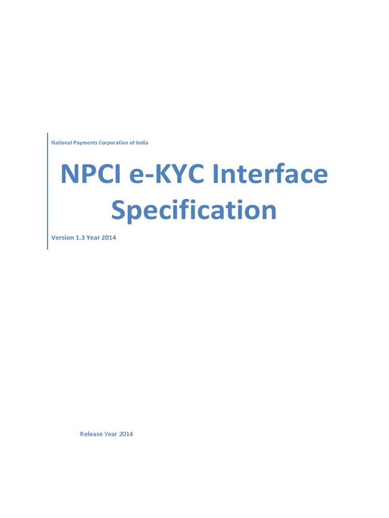 E-KYC Interface Specification Version 1.3 | PDF | Application ...