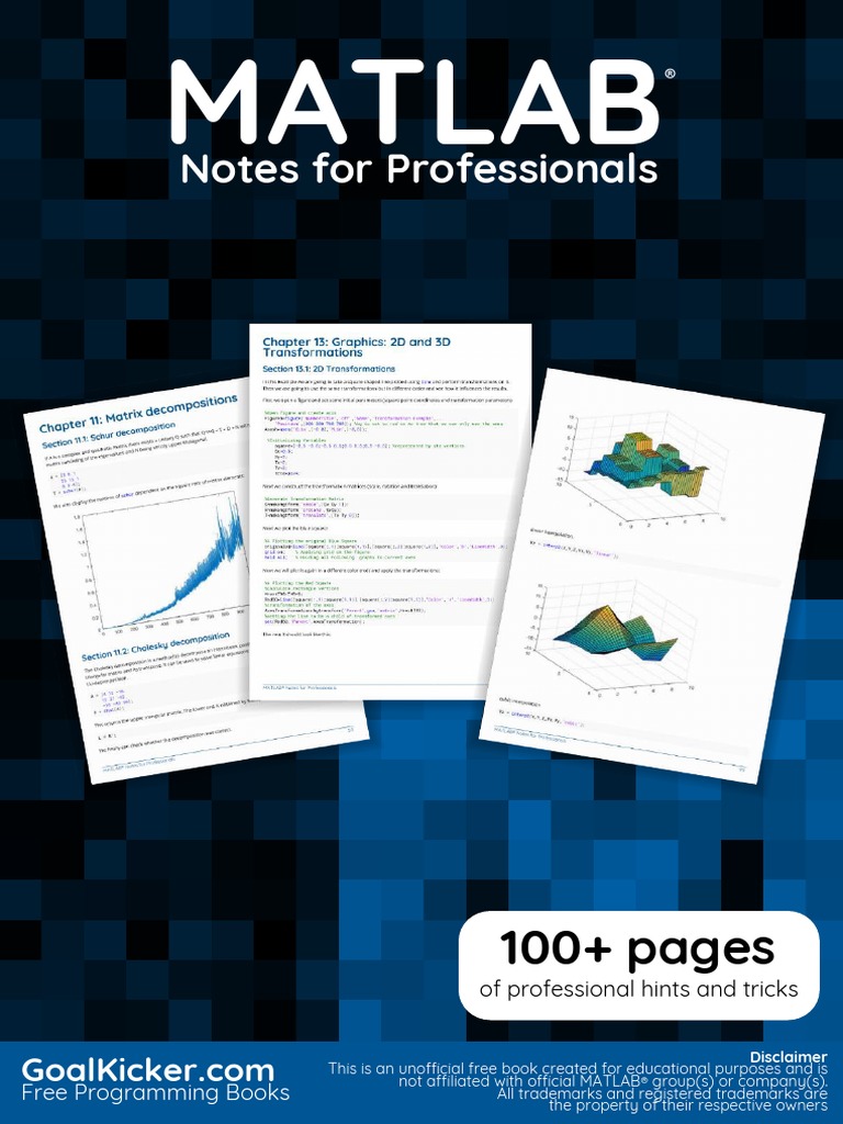 Matlab Notes For Professionals | Download Free PDF | Matrix ...