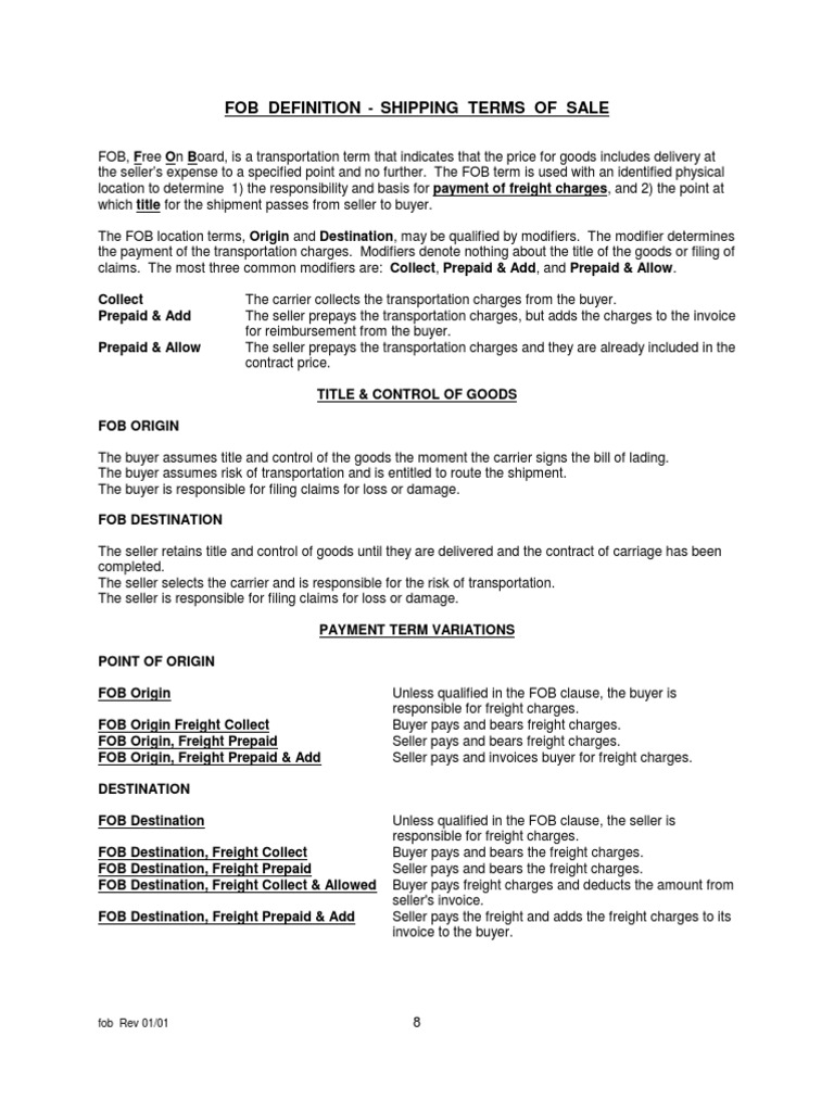 Shipping Terms | PDF | Supply Chain Management | Private Law