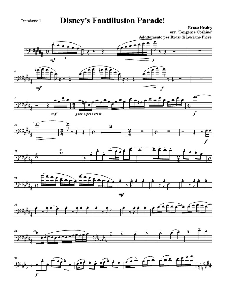Disney Fantasy Brass - Trombone 1 | PDF