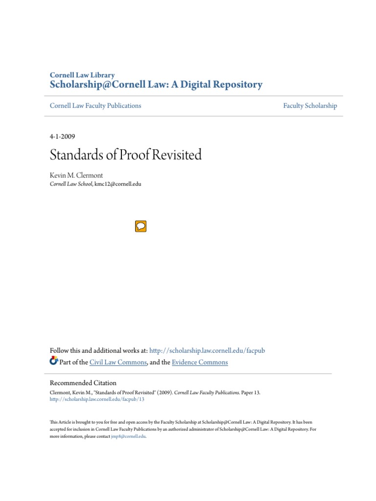 Standards of Proof Revisited | PDF | Burden Of Proof (Law ...