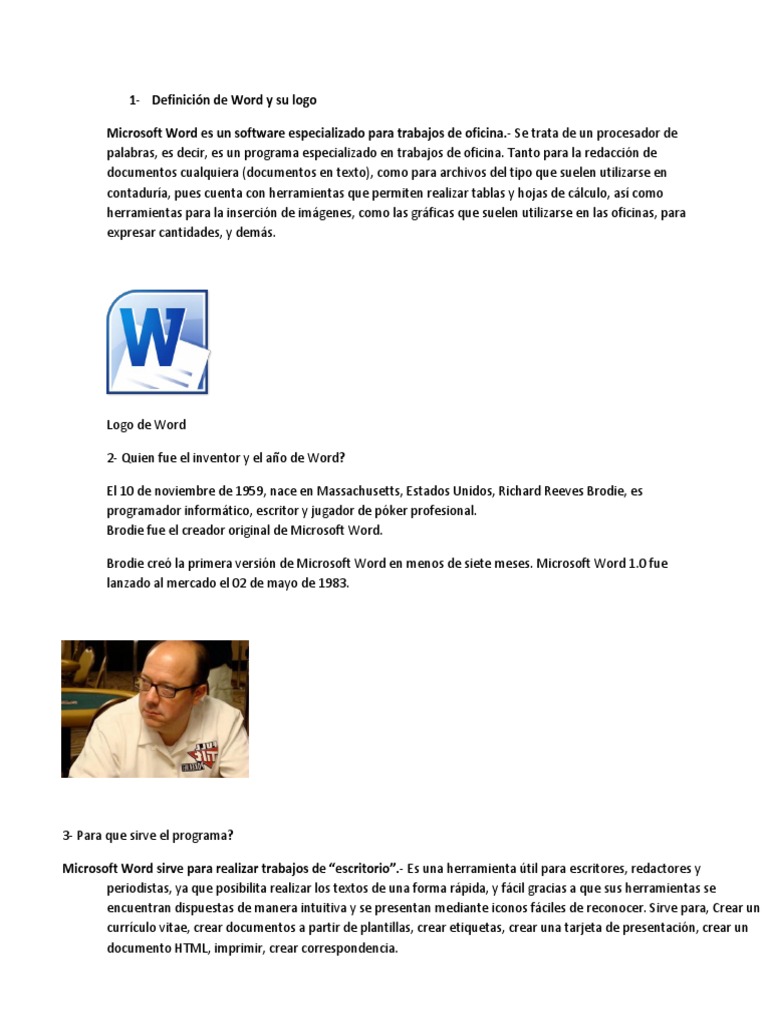 Definición de Word y Su Logo | PDF | Microsoft Word | Microsoft