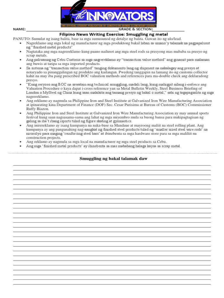 Filipino News Activity | PDF