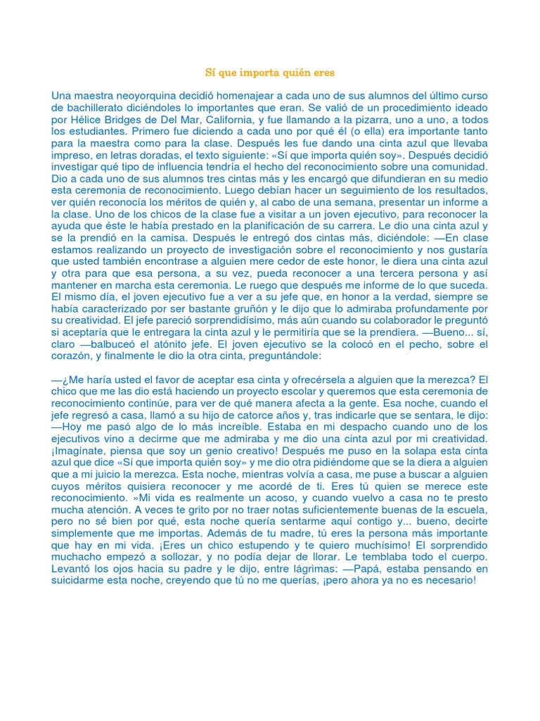 Sí Que Importa Quién Eres | PDF | Ocio
