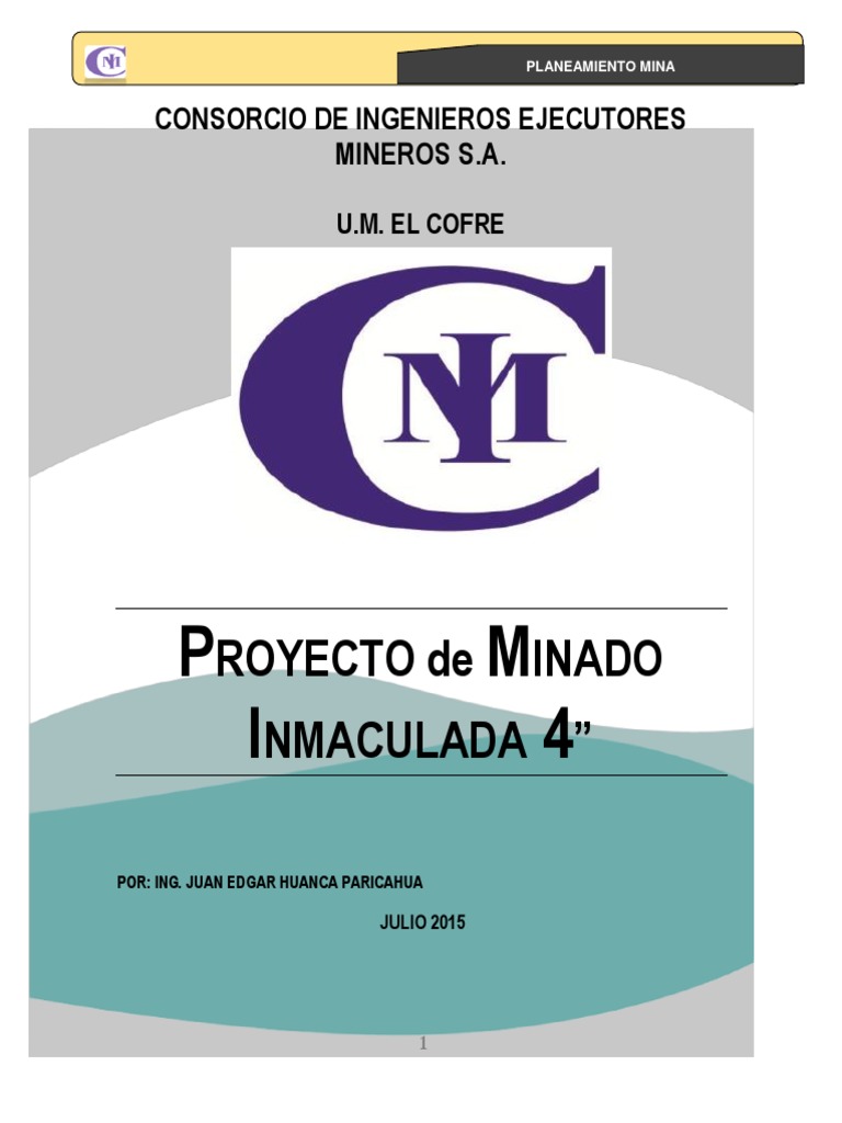 Plan de Minado Inmaculada 4 | PDF | Volcán | Minerales